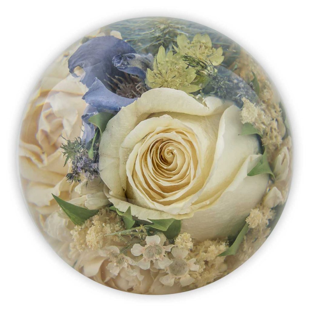 4.5" Multi Flower Bridal Bouquet Paperweight | Flower Preservation Workshop